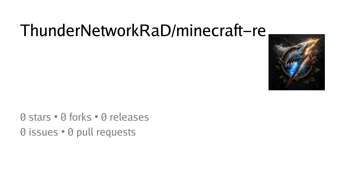 ThunderNetworkRaD/minecraft-resources - Thunder Network Source: Fast as ...